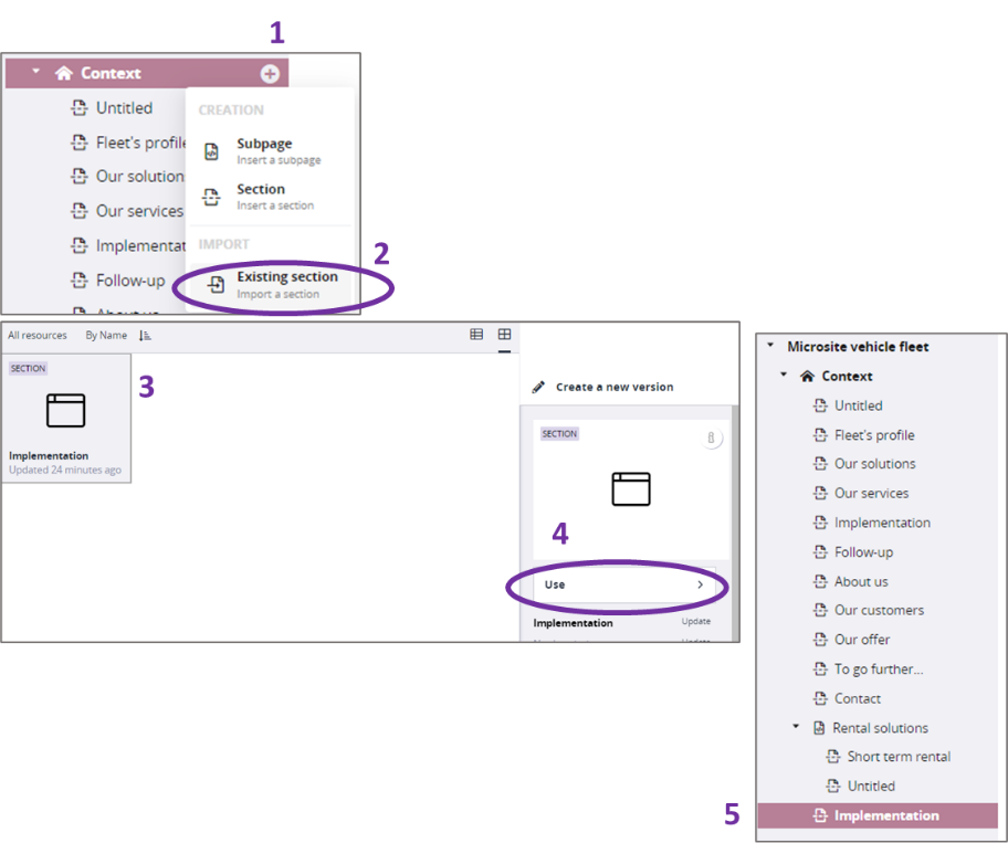 How to incorporate a section from the knowledge base into a microsite ...