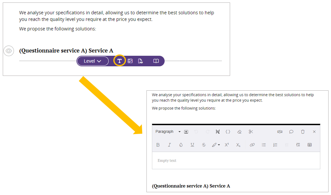 How to create a paragraph – Help Center XaitProposal