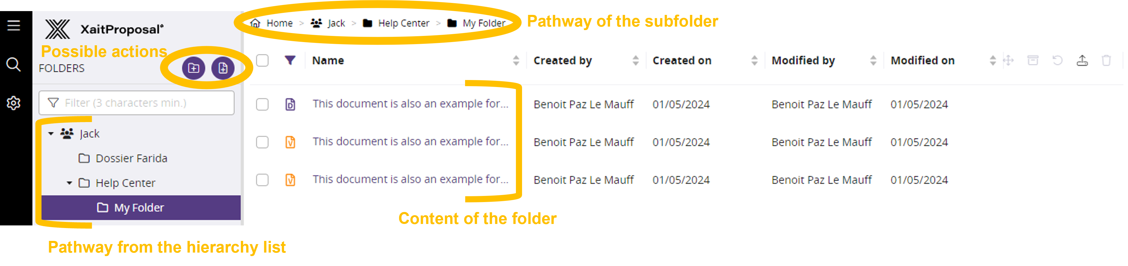 How to create a folder – Help Center XaitProposal