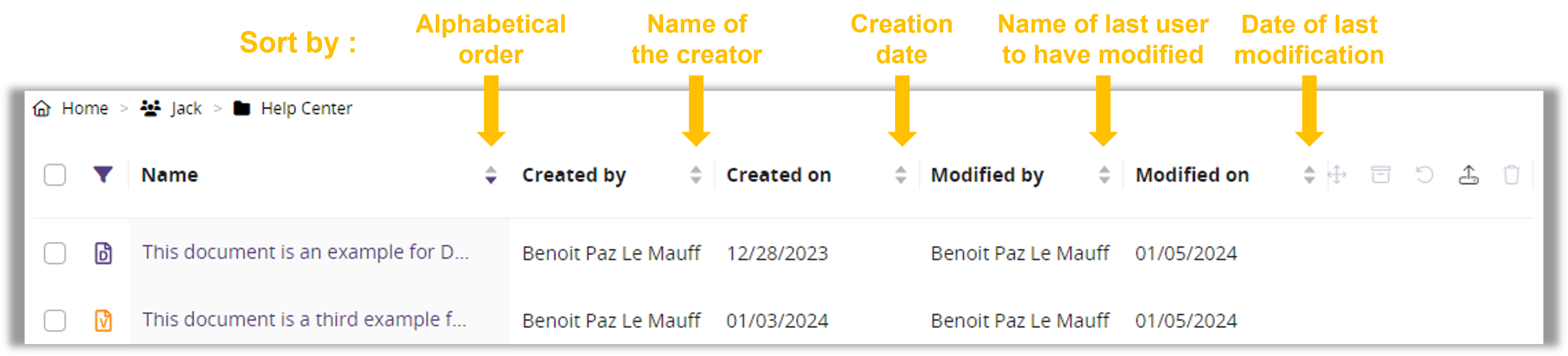 How to sort folders and documents – Help Center XaitProposal