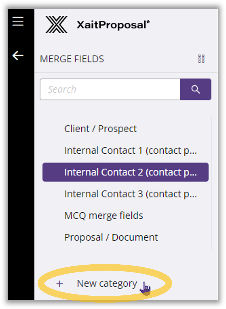 How to create or modify a merge field category? – Help Center XaitProposal