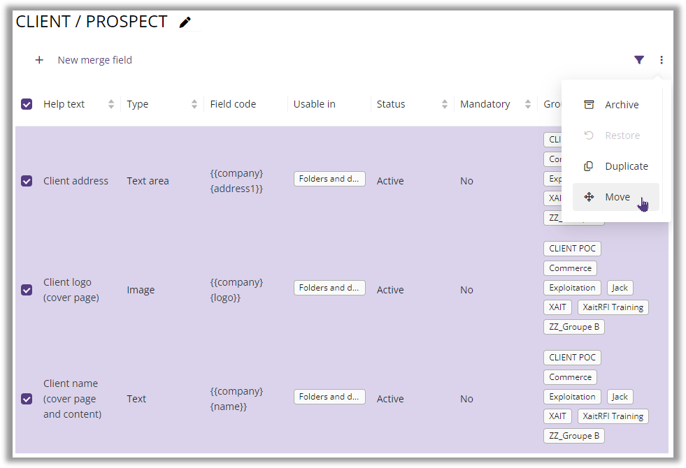 How to move a merge field to a different category? – Help Center ...