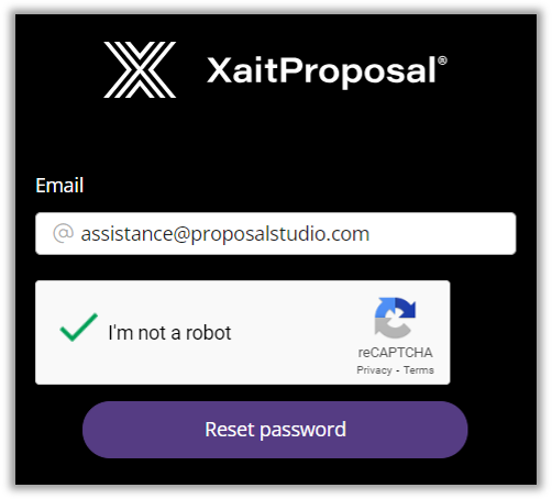 Managing your password – Help Center XaitProposal