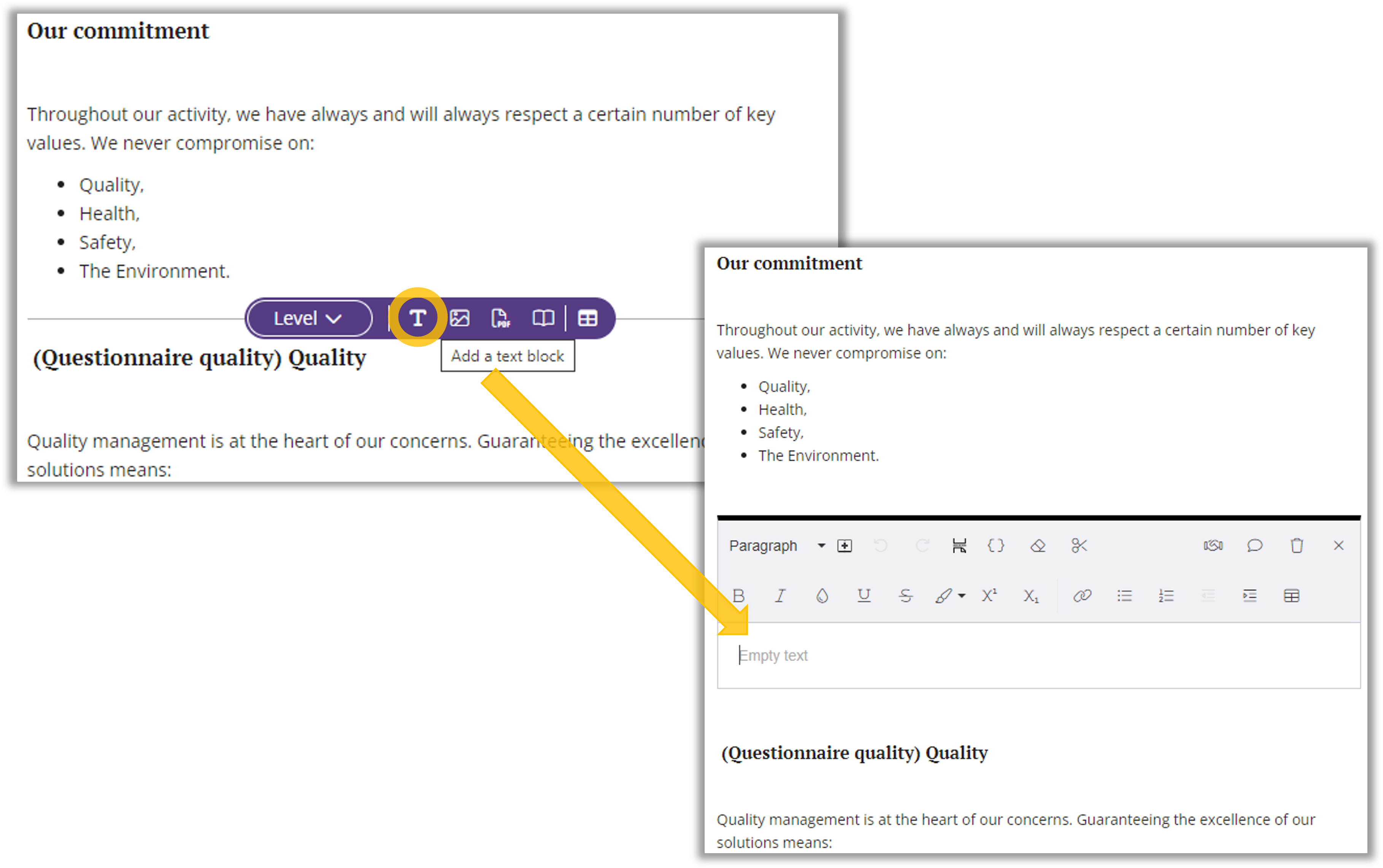 How to create a paragraph – Help Center XaitProposal