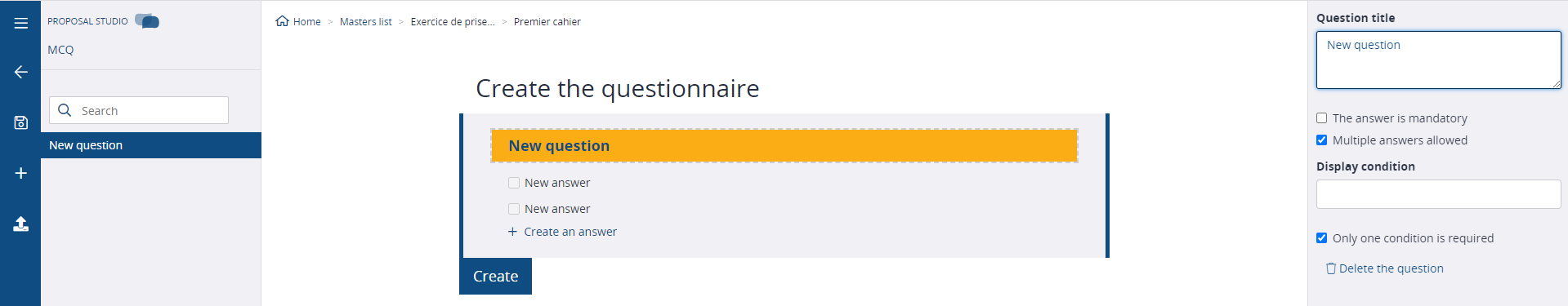 How to create a questionnaire – Help Center Proposal Studio