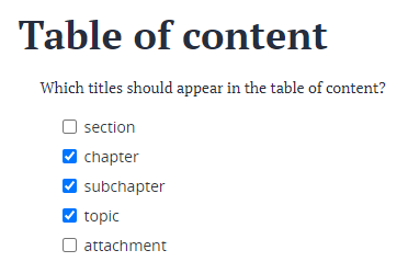How to customise the table of contents – Help Center XaitProposal